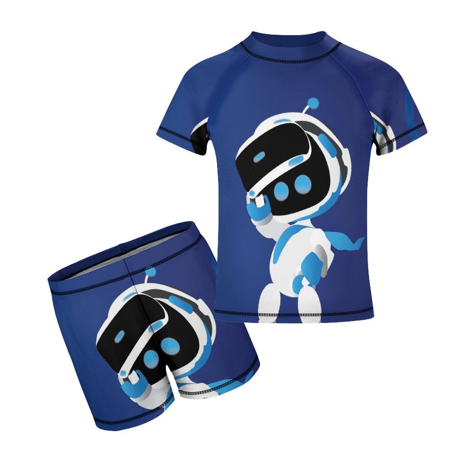 Astro Bot Boys Rash Guard Set 2 Piece Swimsuits Short Sleeve Bathing ...