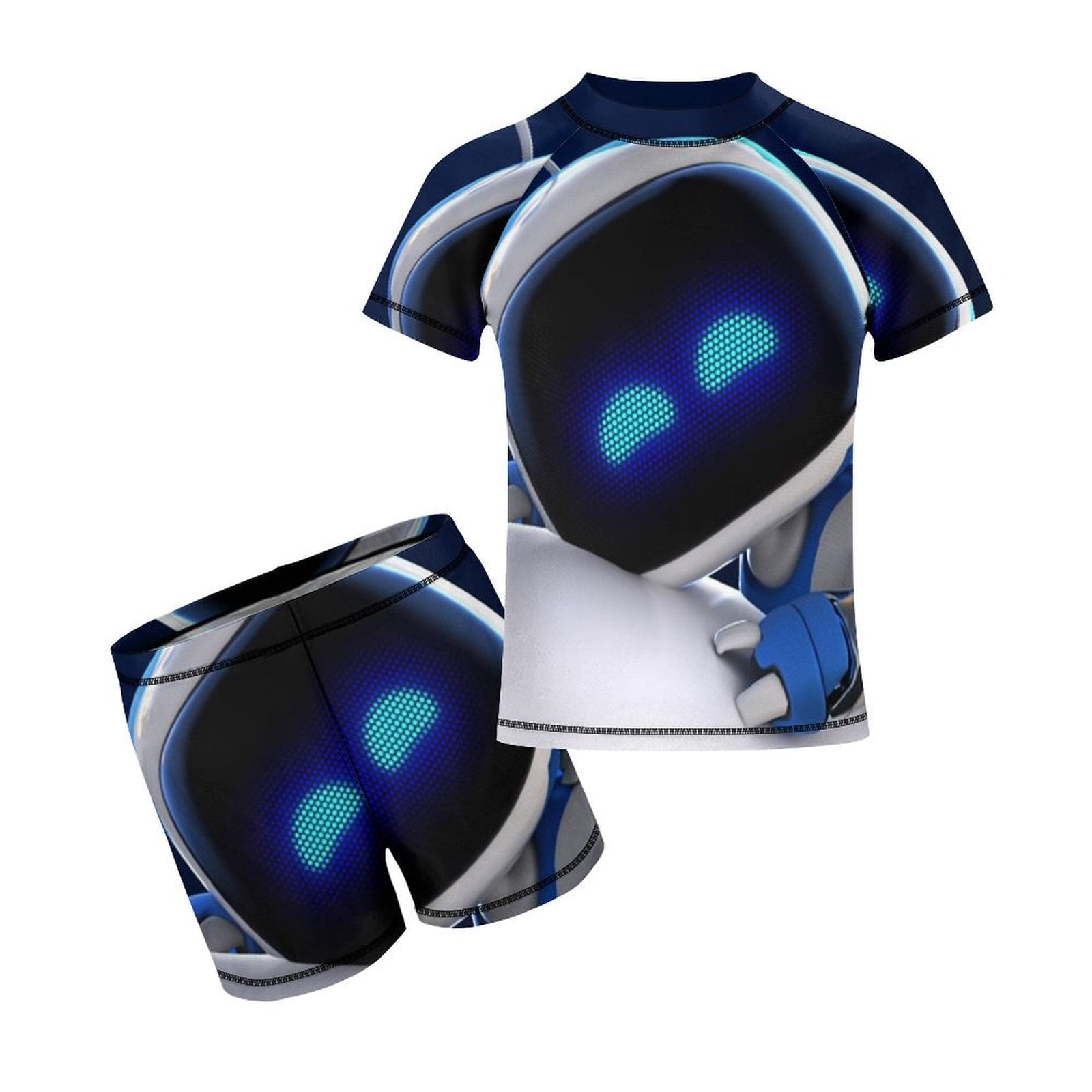 Astro Bot Boys Rash Guard Set 2 Piece Swimsuits Short Sleeve Bathing ...