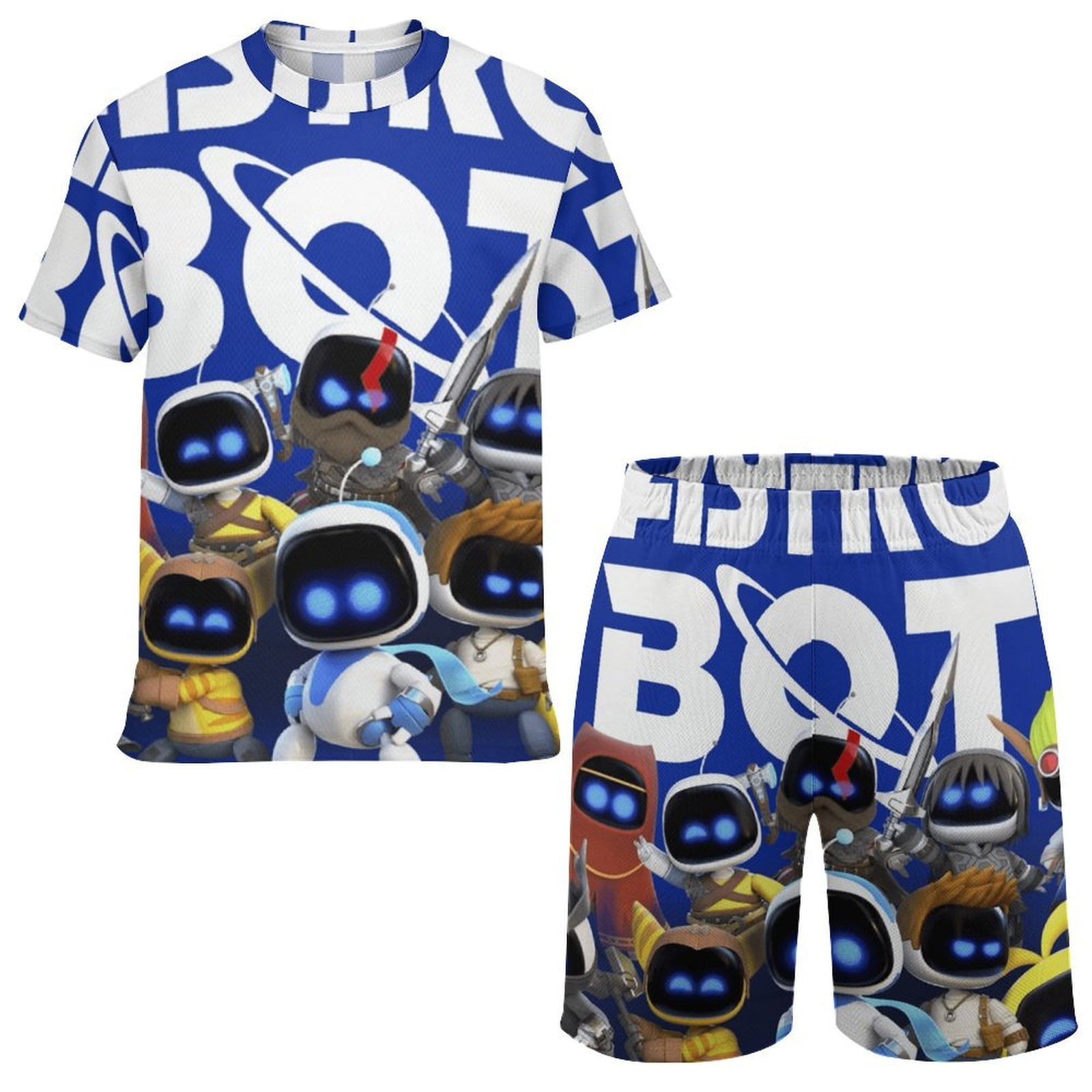 Astro Bot Boys Short Sleeve Mesh T-Shirt And Shorts Outfit Set Summer ...