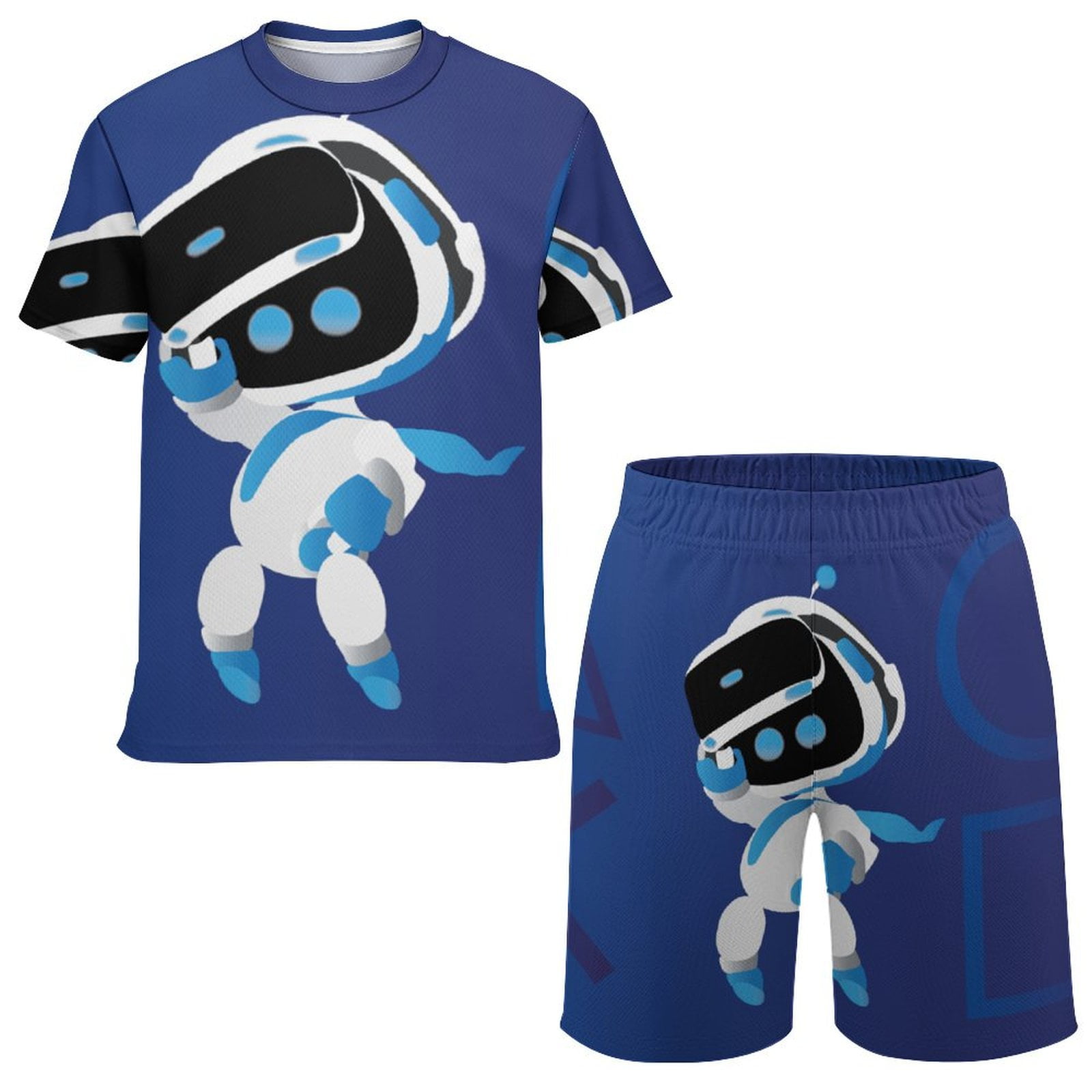Astro Bot Boys Short Sleeve Mesh T-Shirt And Shorts Outfit Set Summer ...
