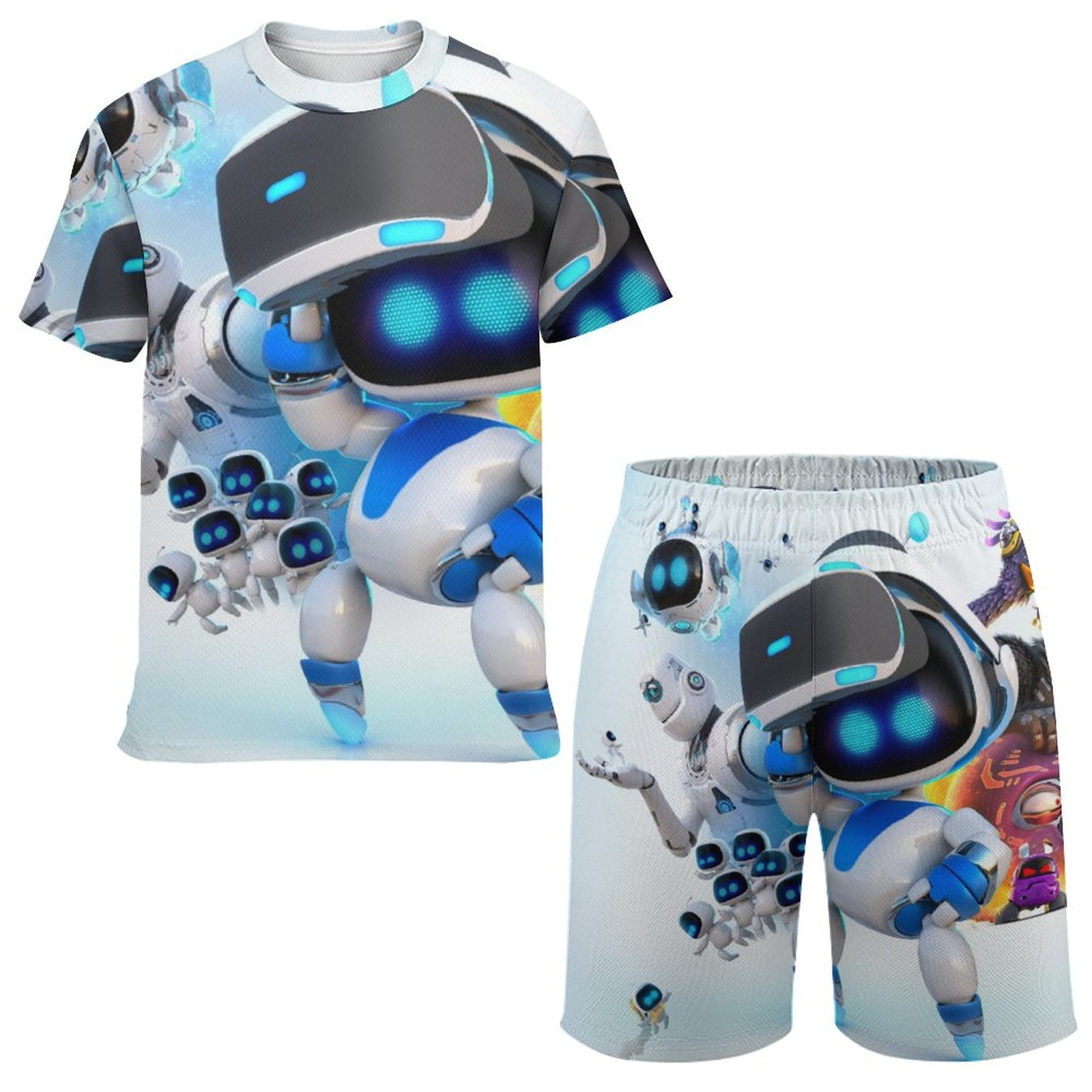Astro Bot Boys Short Sleeve Mesh T-Shirt And Shorts Outfit Set Summer ...