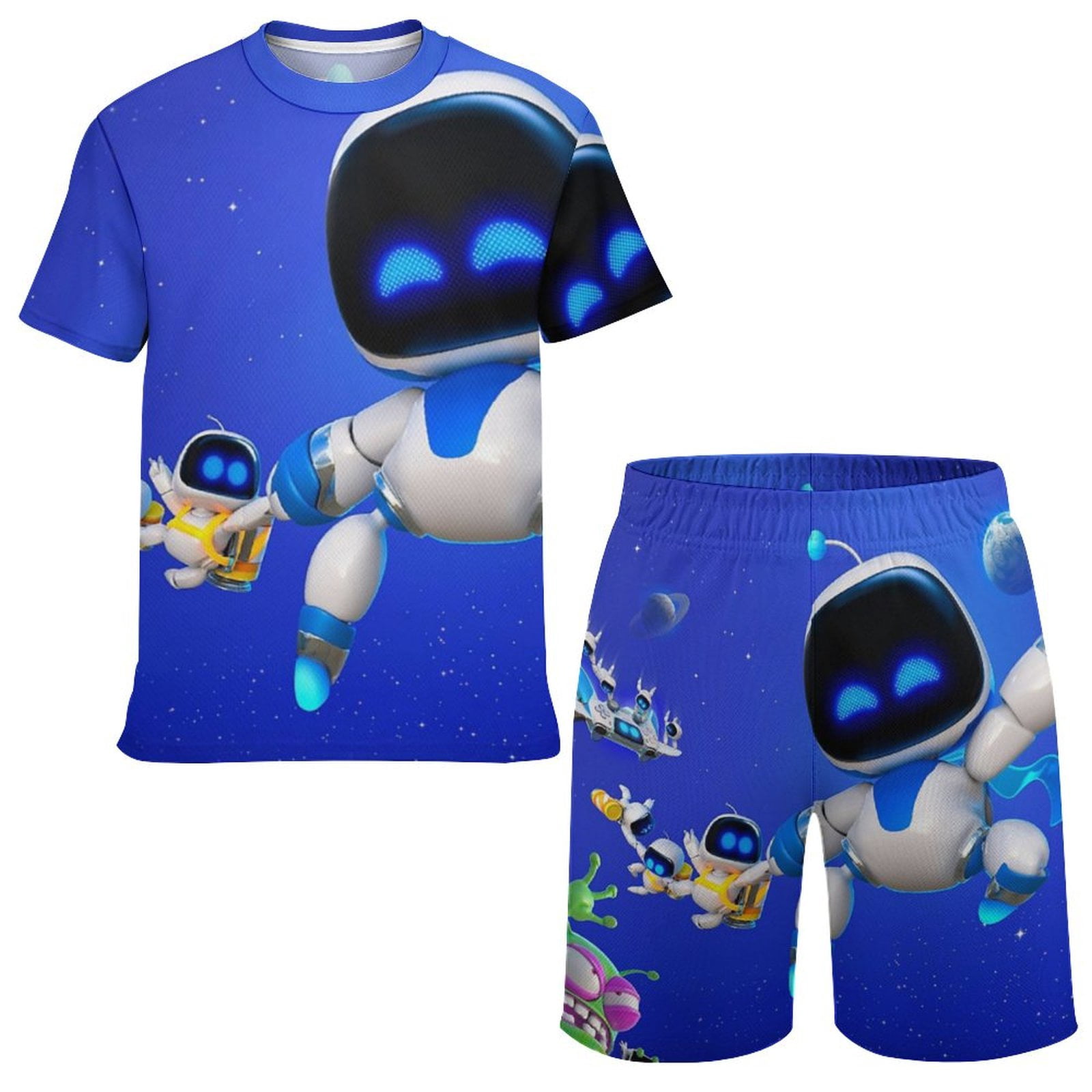 Astro Bot Boys Short Sleeve Mesh T-Shirt And Shorts Outfit Set Summer ...