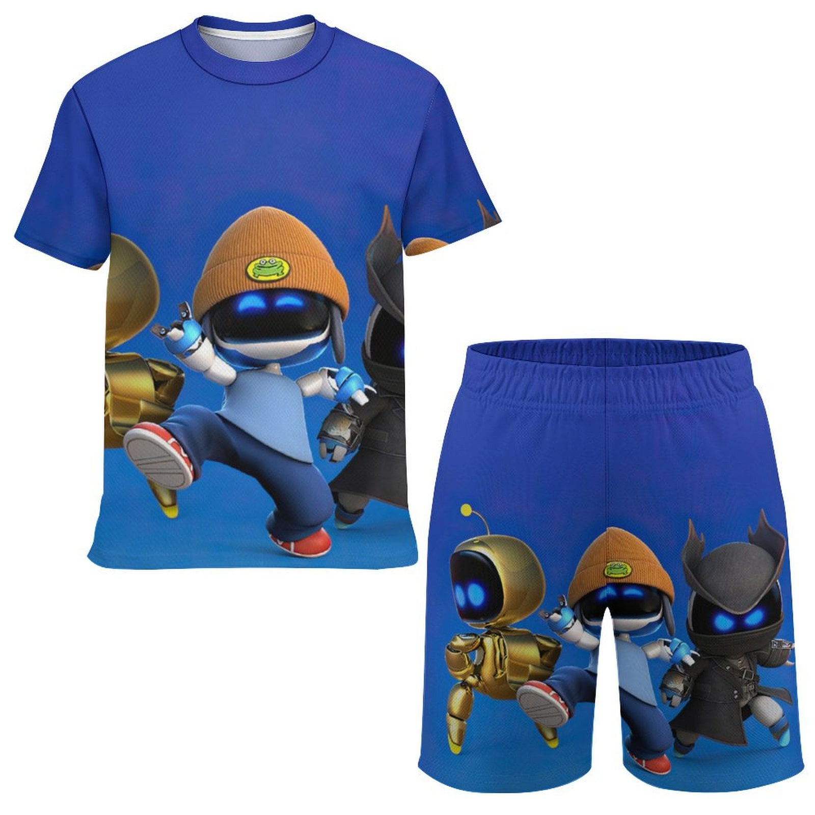 Astro Bot Boys Short Sleeve Mesh T-Shirt And Shorts Outfit Set Summer ...
