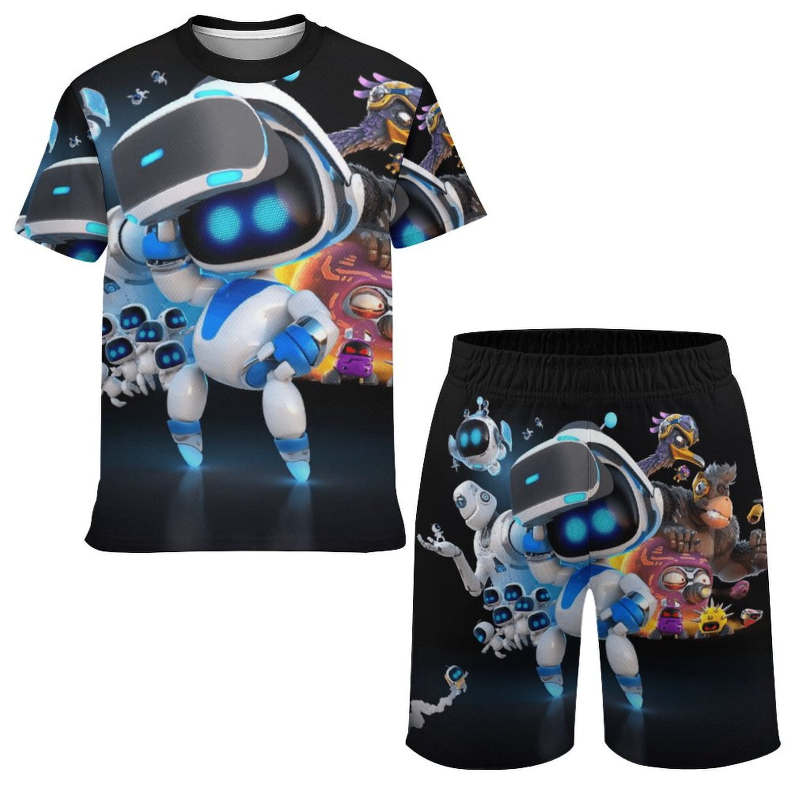 Astro Bot Boys Short Sleeve Mesh T-Shirt And Shorts Outfit Set Summer ...