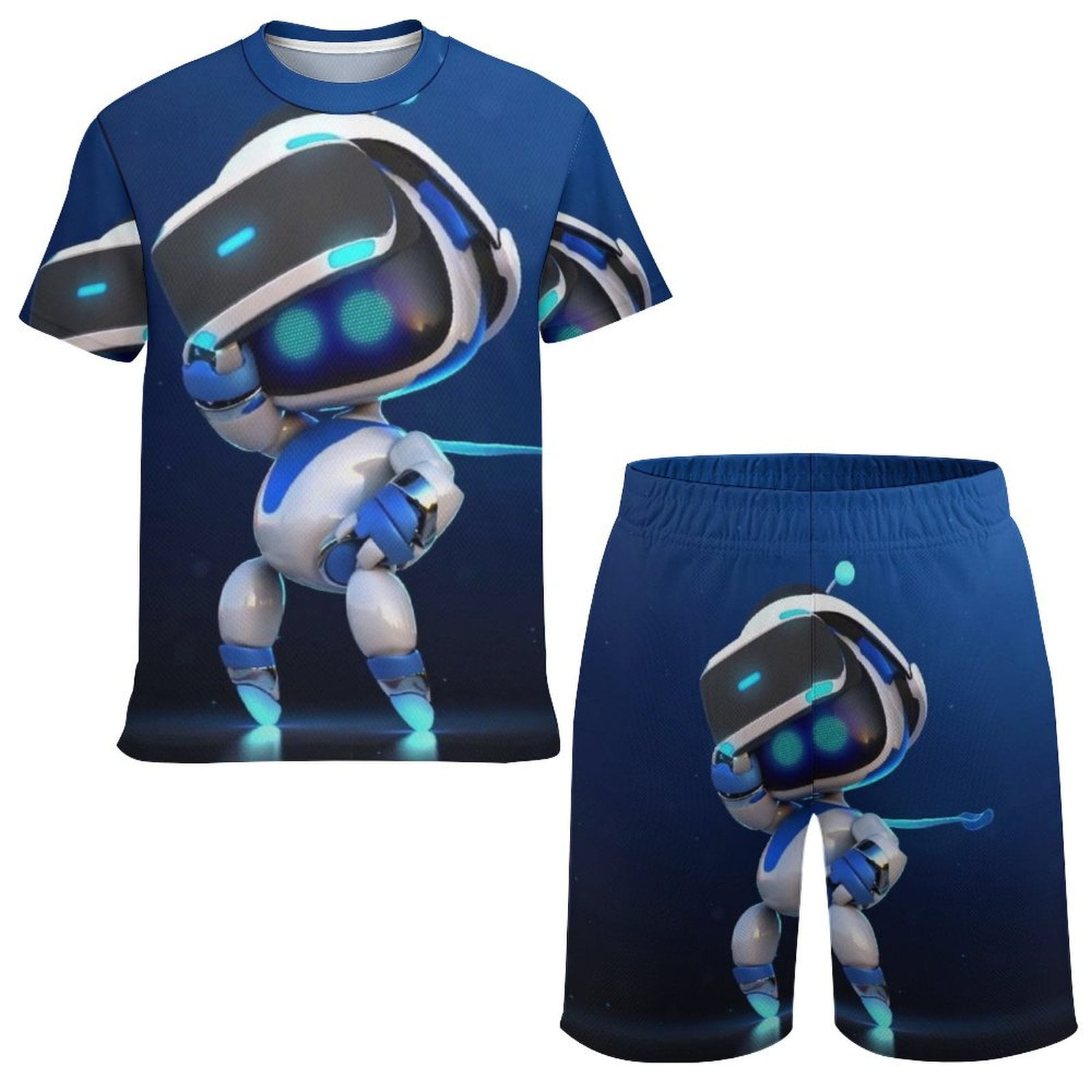 Astro Bot Boys Short Sleeve Mesh T-Shirt And Shorts Outfit Set Summer ...
