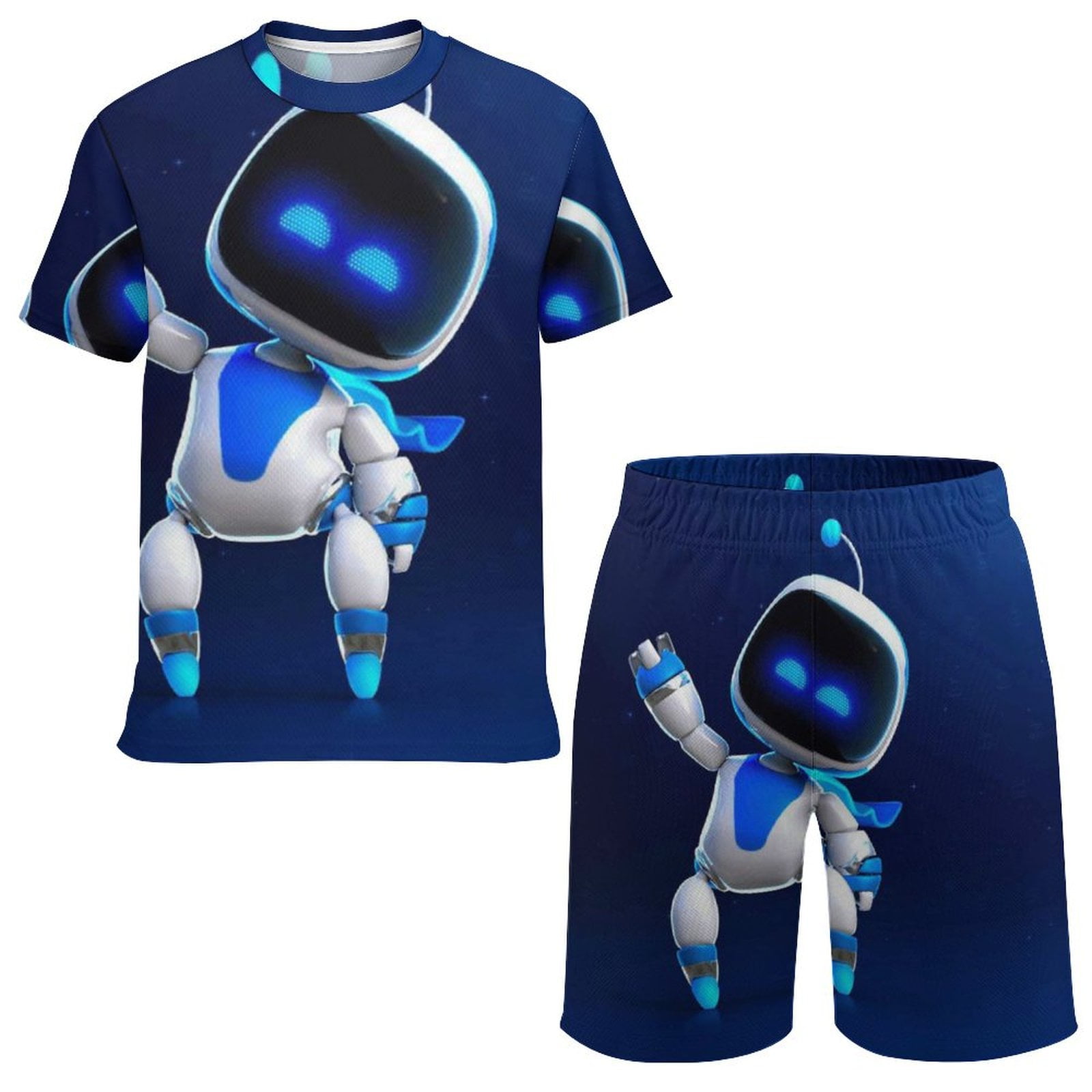 Astro Bot Boys Short Sleeve Mesh T-Shirt And Shorts Outfit Set Summer ...