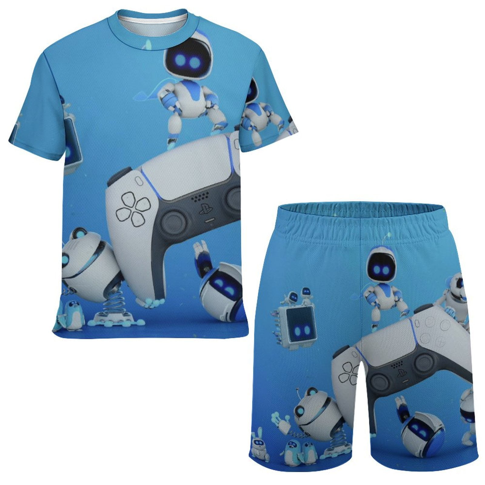 Astro Bot Boys Short Sleeve Mesh T-Shirt And Shorts Outfit Set Summer ...