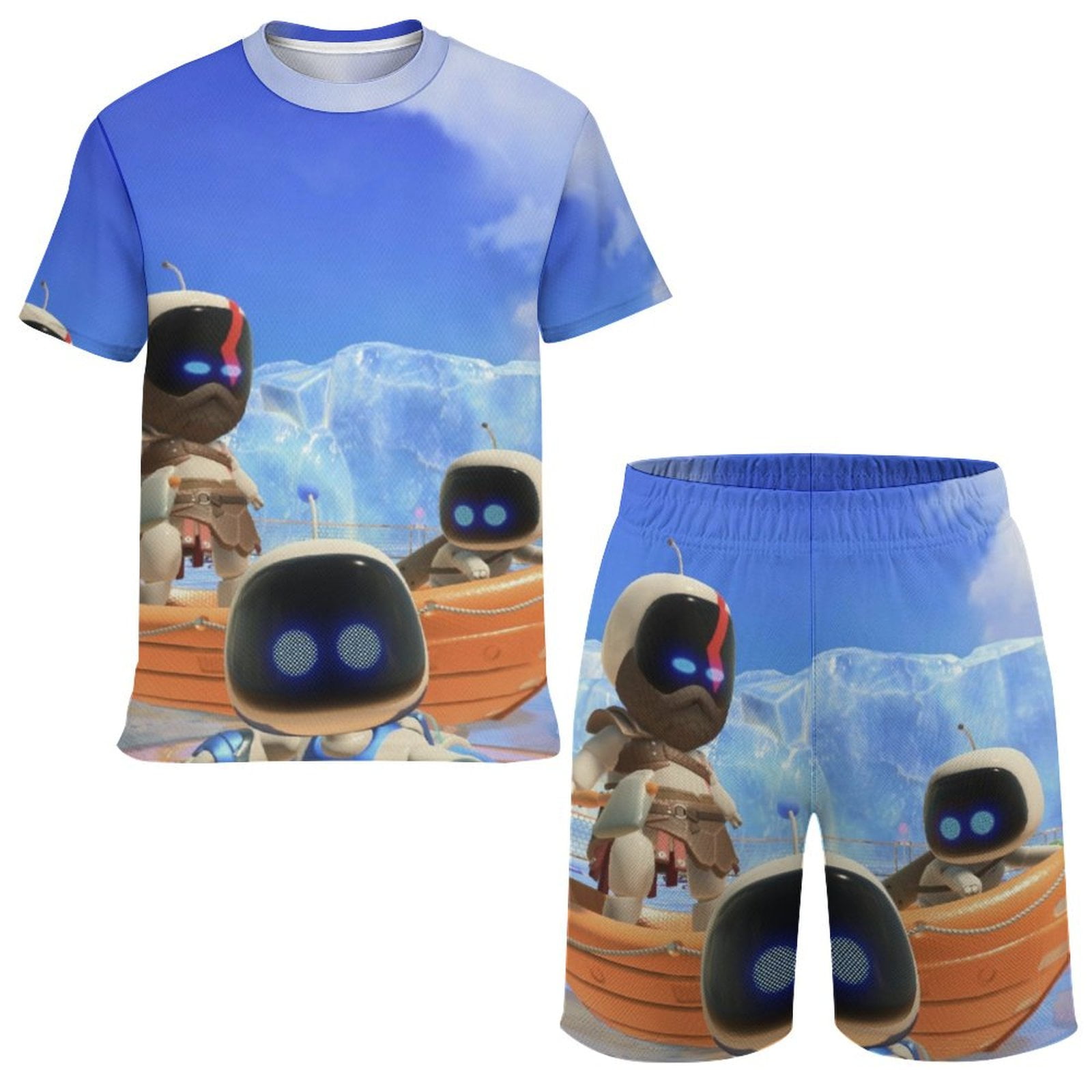 Astro Bot Boys Short Sleeve Mesh T-Shirt And Shorts Outfit Set Summer ...