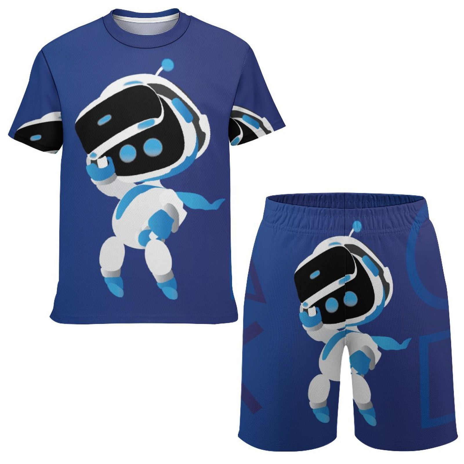 Astro Bot Boys Short Sleeve T-Shirt And Mesh Shorts Outfit Set for Kids ...