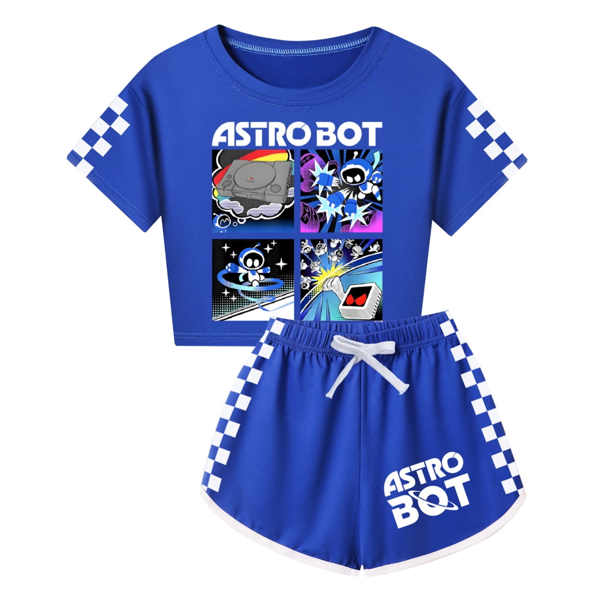 Astro Bot Cartoon Short Sleeve T-shirt and Shorts Athletic Outfit ...