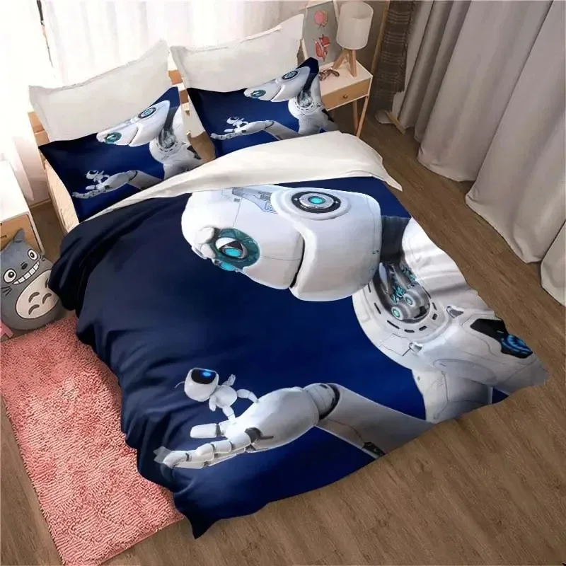 Astro Bot Cute Cartoon Bedding Set Duvet Set Single Double Bed King Size Bed Set Adult boys ...