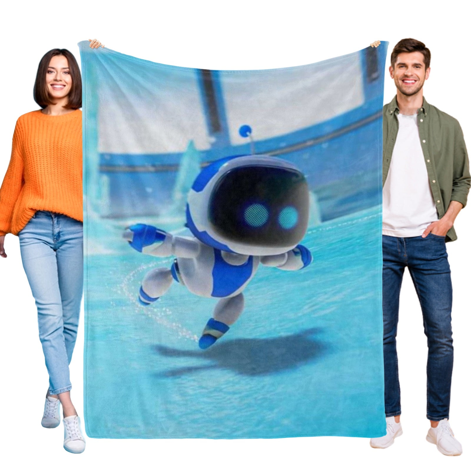 Astro Bot Flannel Blanket 130x150cm plush feel. Home décor or backpack ...