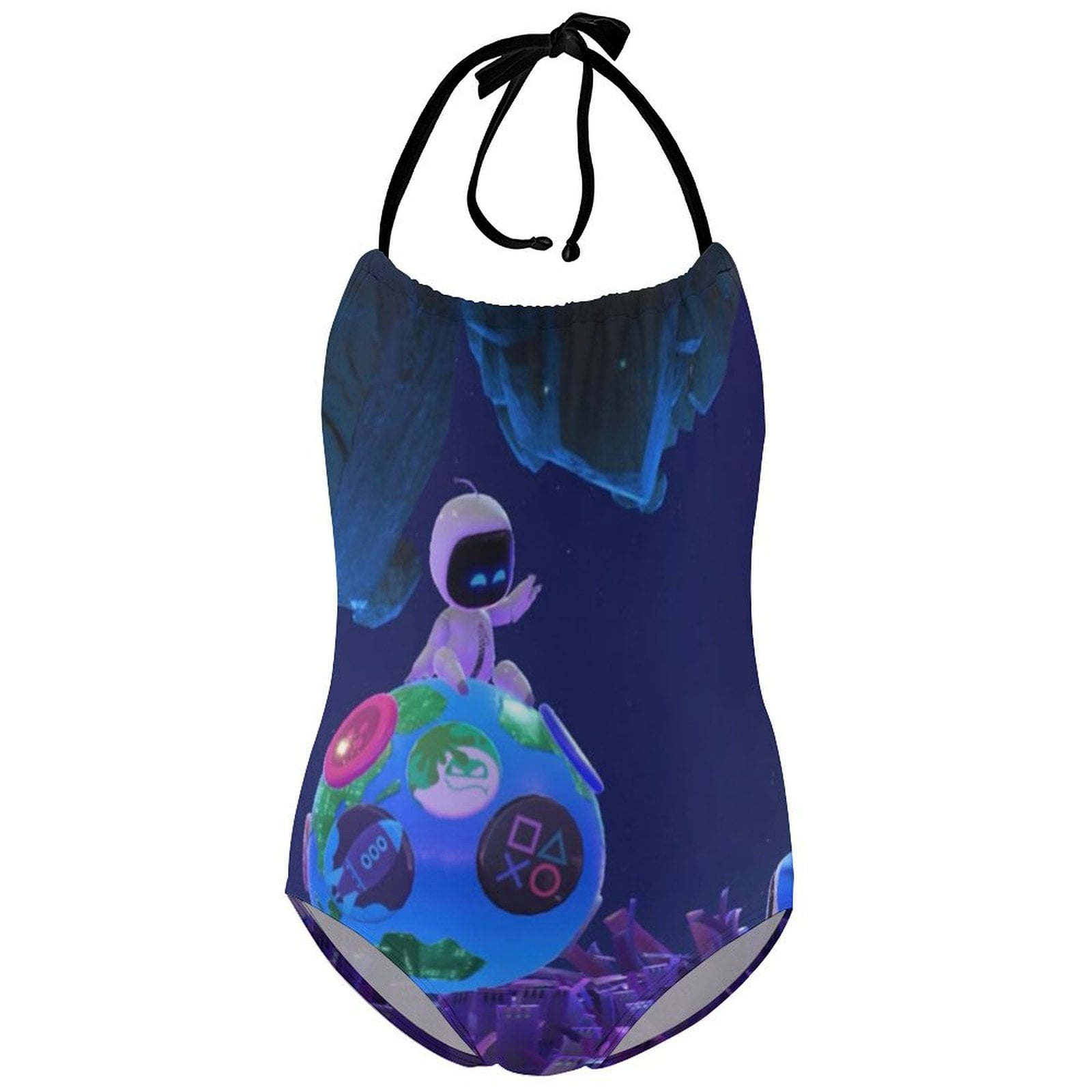 Astro Bot Girl's One-Piece Swimsuit Bathing Suit Soft Stretchy Children ...