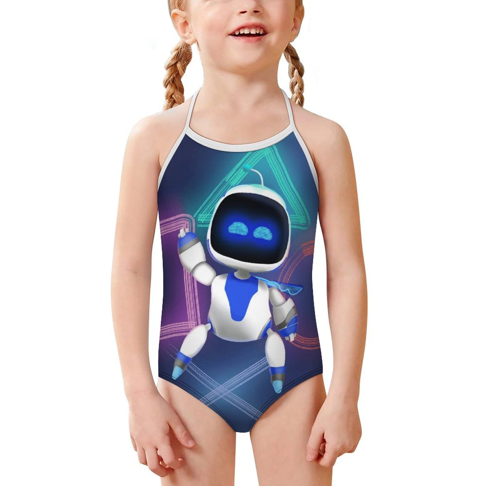 Astro Bot Girls One Piece Swimsuits Summer Beach Bathing Suit Kids Cute Swimwear - Walmart.com