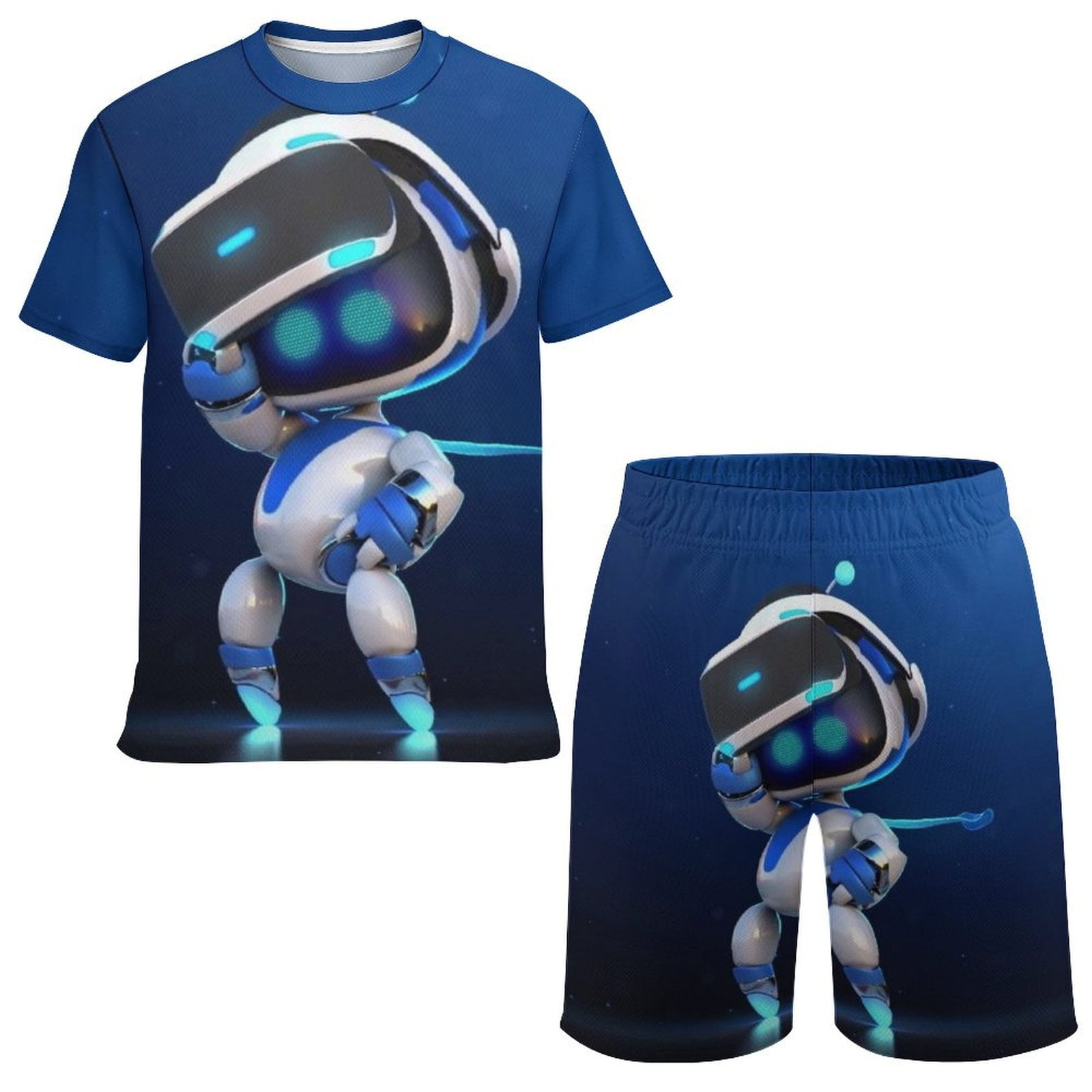 Astro Bot Kids Short Sleeve T-Shirt And Mesh Shorts Outfit Set for Boys ...
