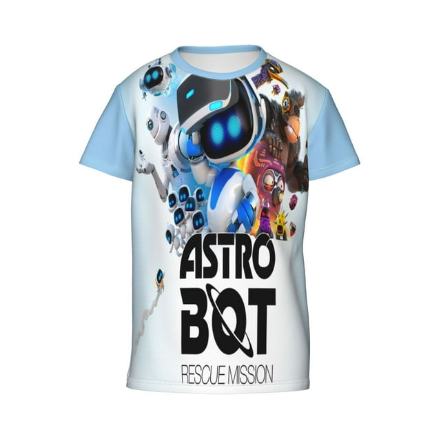 Astro Bot Kids T-Shirts Novelty Crew Neck Casual Short Sleeve Teens T ...