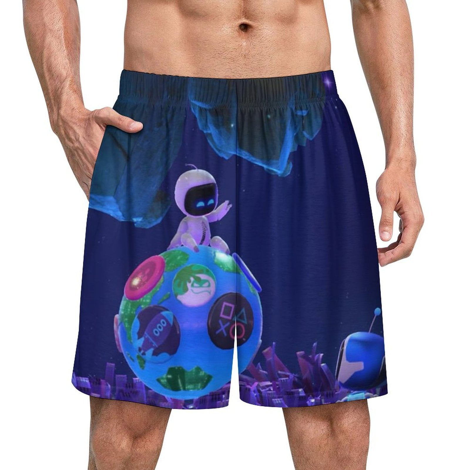 Astro Bot Men's Short Pajama Pants Soft Trendy Sleep Shorts Breathable ...