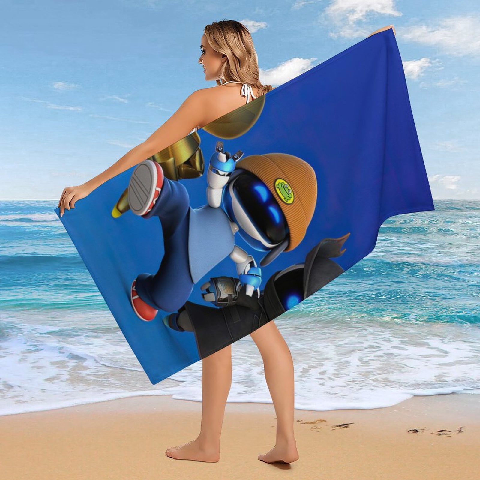 Astro Bot Microfiber Beach Towel, Oversized Sand Free Travel Towels ...