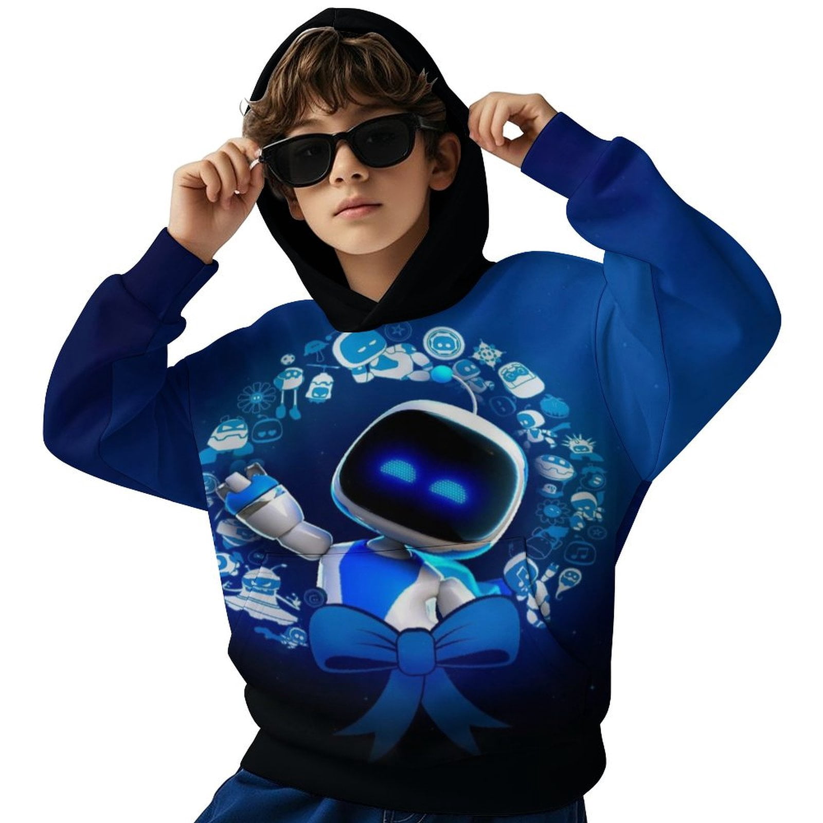 Astro Bot Novelty Hoodies Teen 3D Print Pullover Sweatshirt Long Sleeve ...