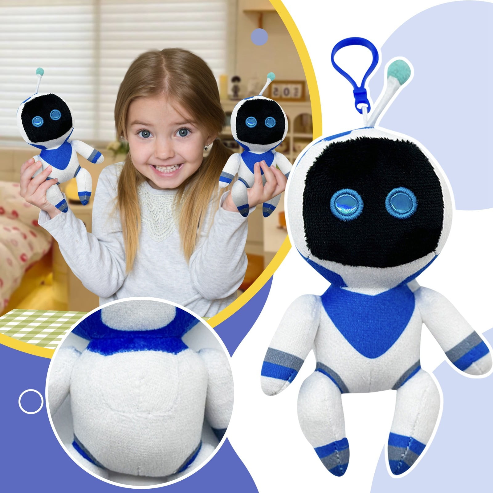Astro Bot Plush, 5 inch Astro Bot Pendant Stuffed Animal, Birthday ...