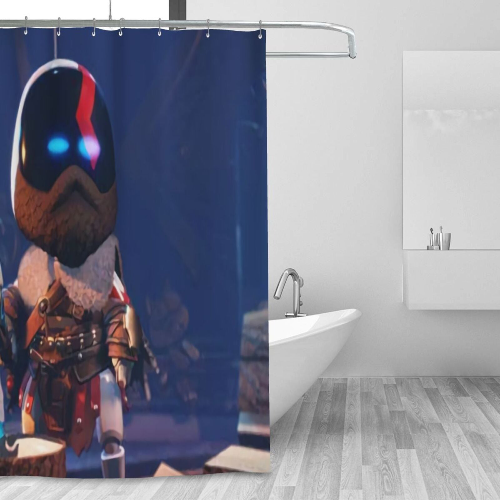Astro Bot Shower Curtains With Hooks, Waterproof Bath Curtain For ...
