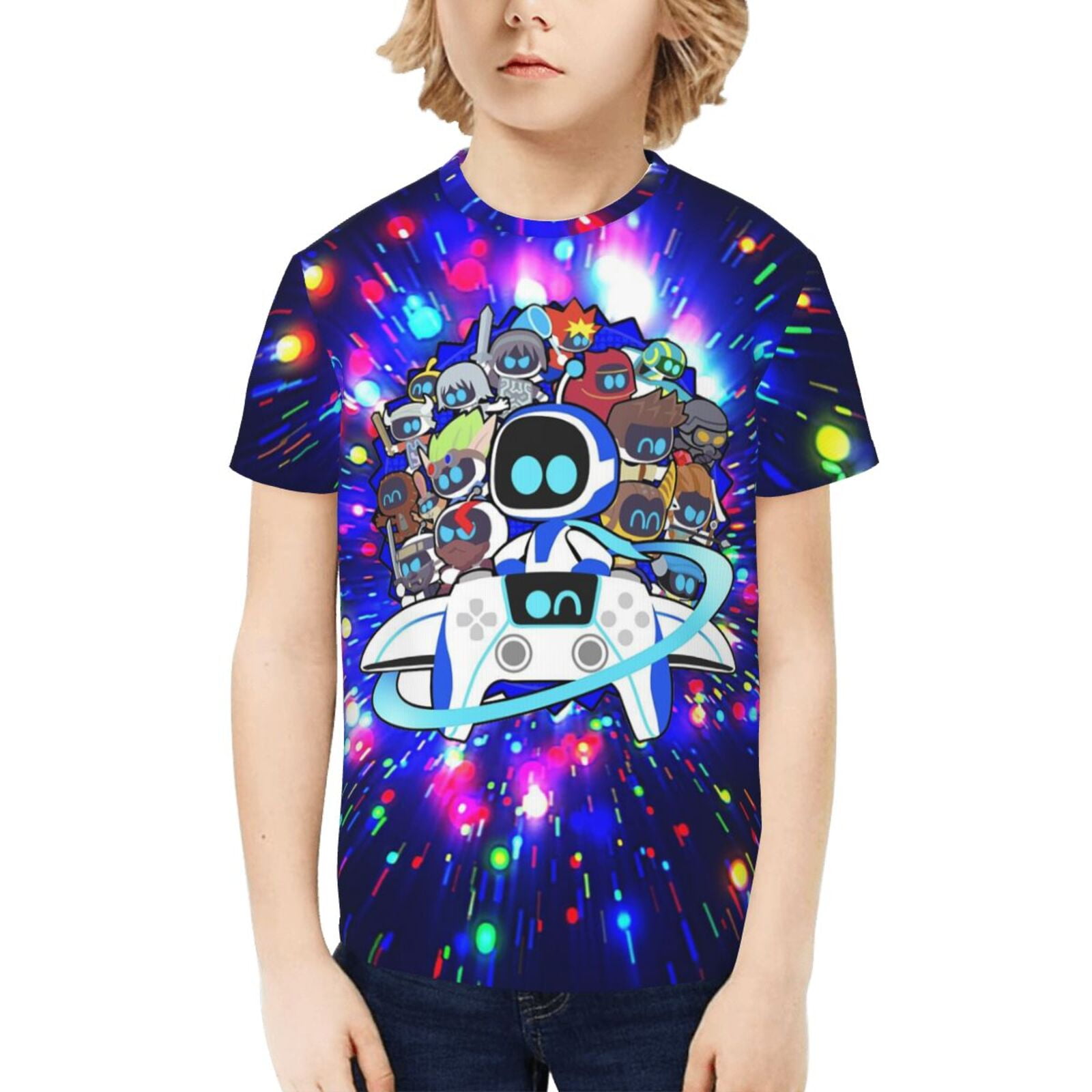 Astro Bot Teenage T-shirt Graphic Short Sleeve Top Shirts Tees for Boys ...