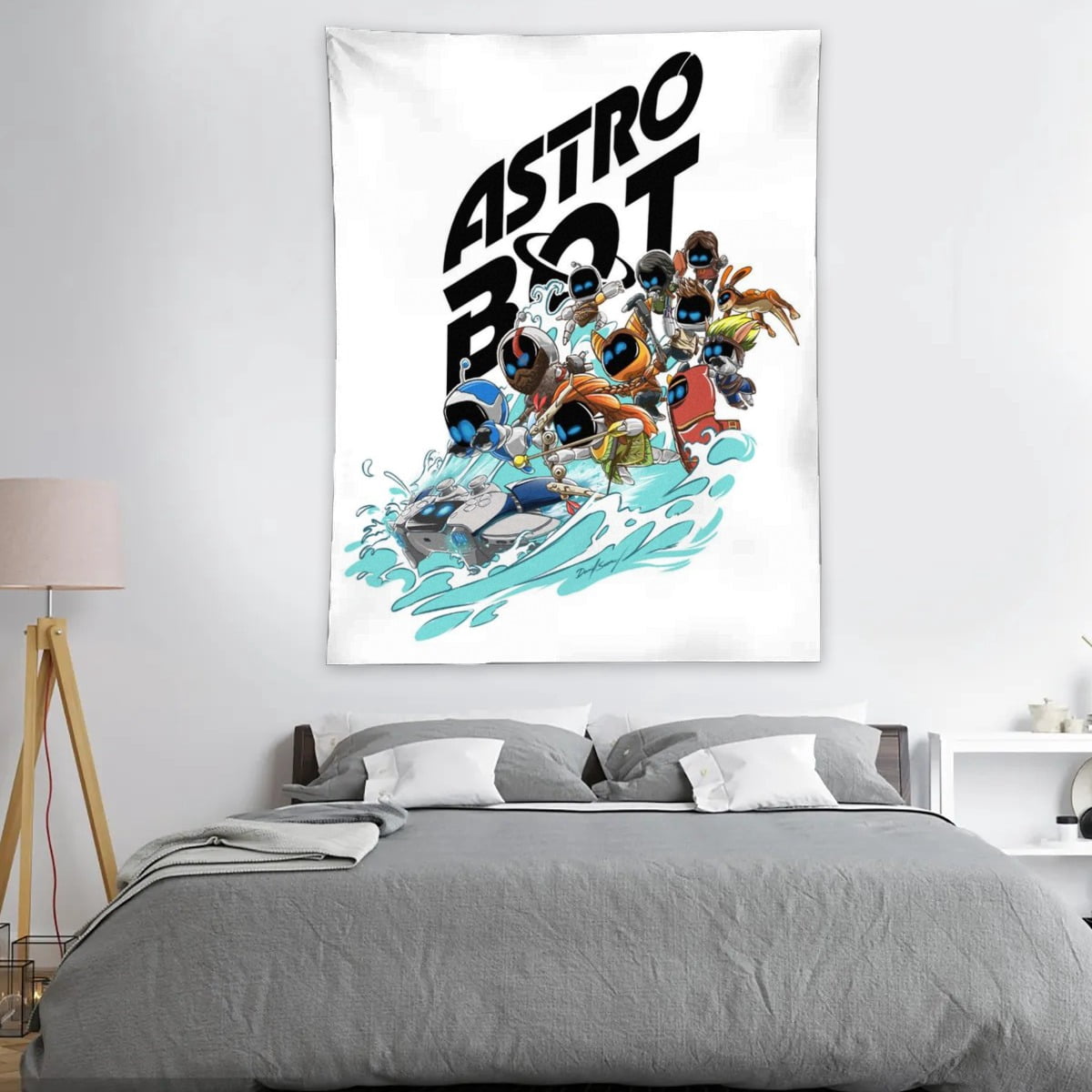 Astro Bot tapestry adorns any environment with its unique colors and ...