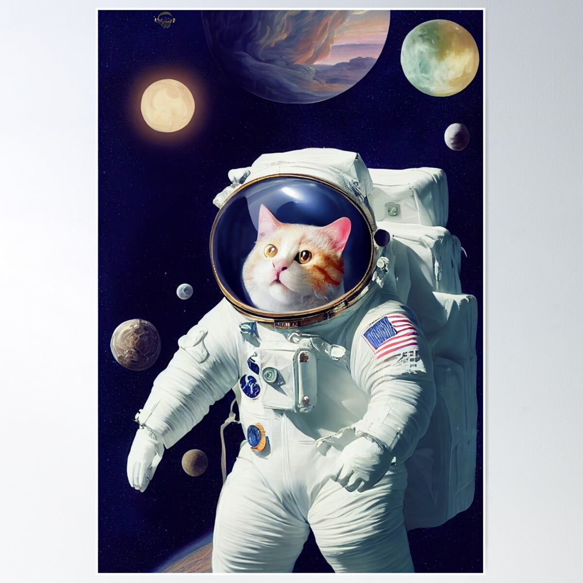 Astro Cat Poster Wall Art, Modern Wall Decor For Living Room Bedroom ...