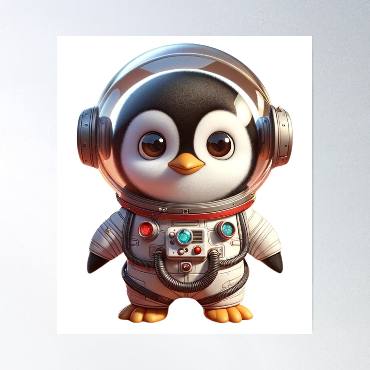 Astro-Feathers - The Cosmic Penguin Explorer Poster Wall Art, Modern ...