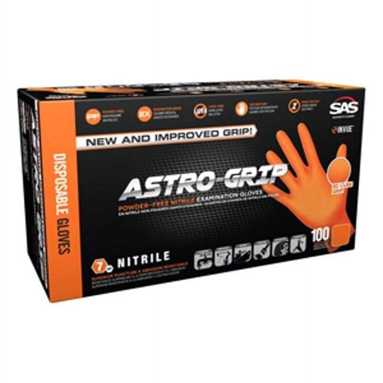 Astro-Grip 3D Cube Grip Powder-Free Exam Grade Nitrile Gloves -Medium ...