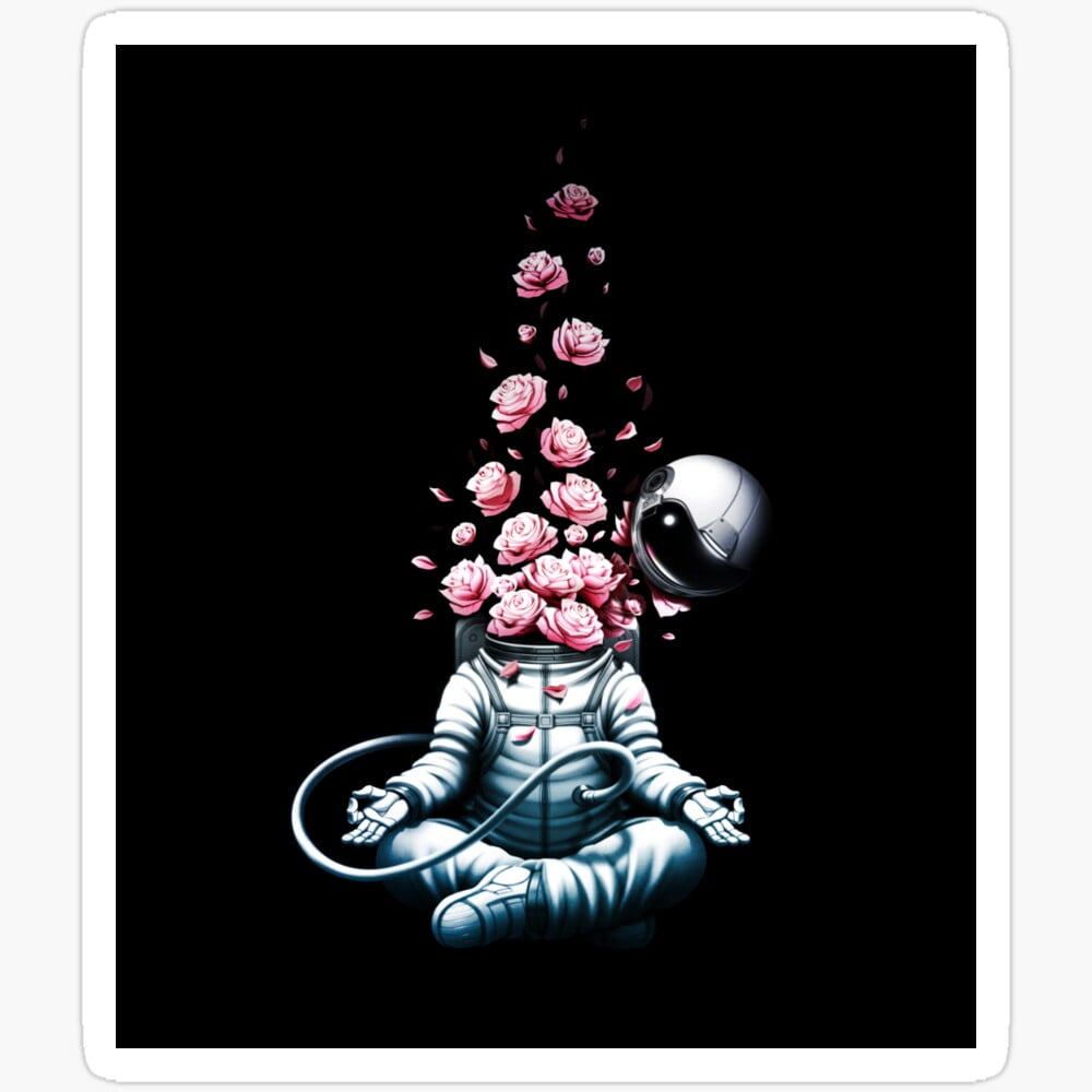 Astro Meditation Roses Sticker Phone Decal Water Bottle Stickers Car ...