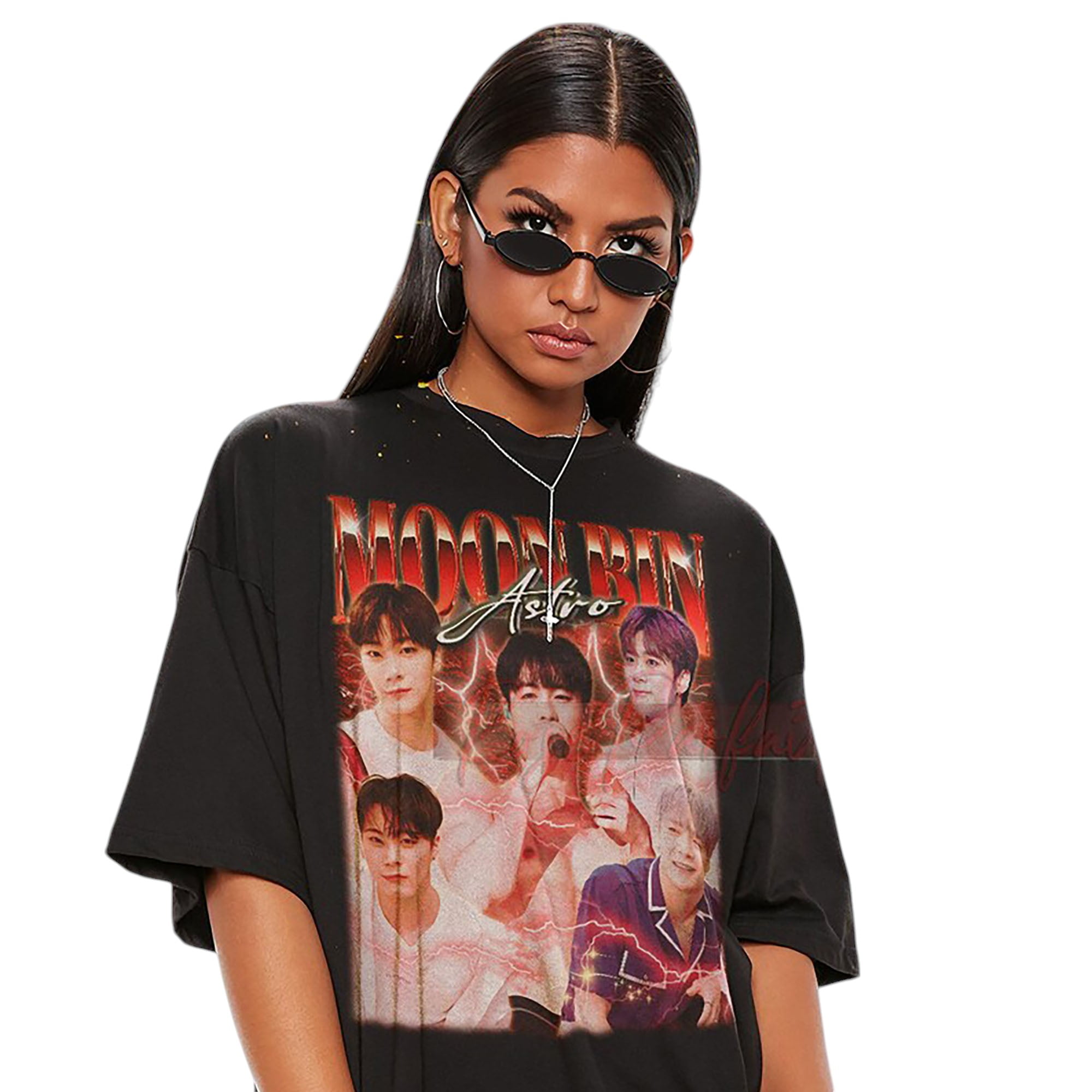 Astro Moon Bin Retro Unisex Classic 2D T-Shirt - Vintage Fan Rip Astro K-Pop Longsleeve Gift Tee ...