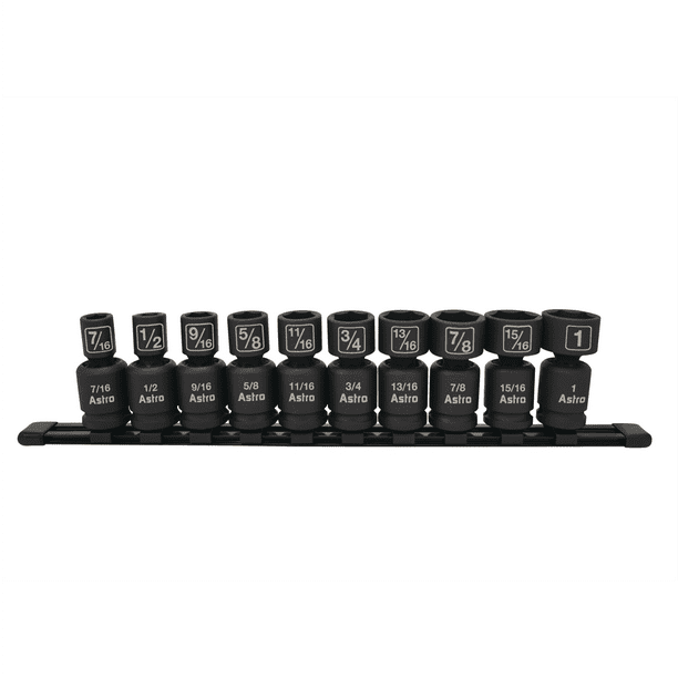 Astro Pneumatic 10pc 1/2" Drive Nano Pinless Universal Impact Sock ...