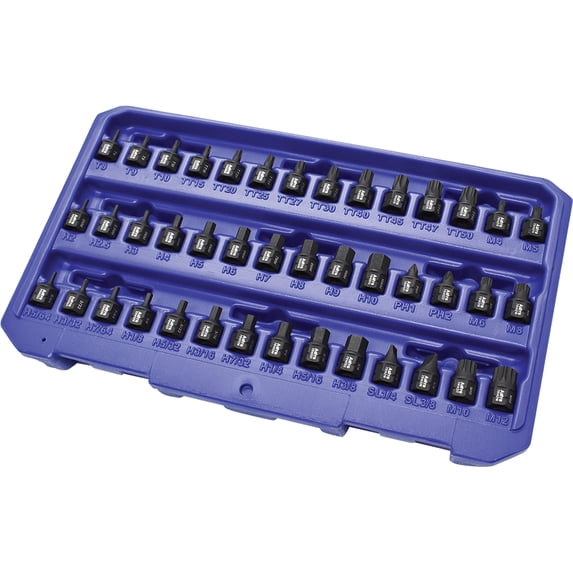 Astro Pneumatic 42pc 1/4" Drive Low Profile Nano Impact Bit Socket Set ...