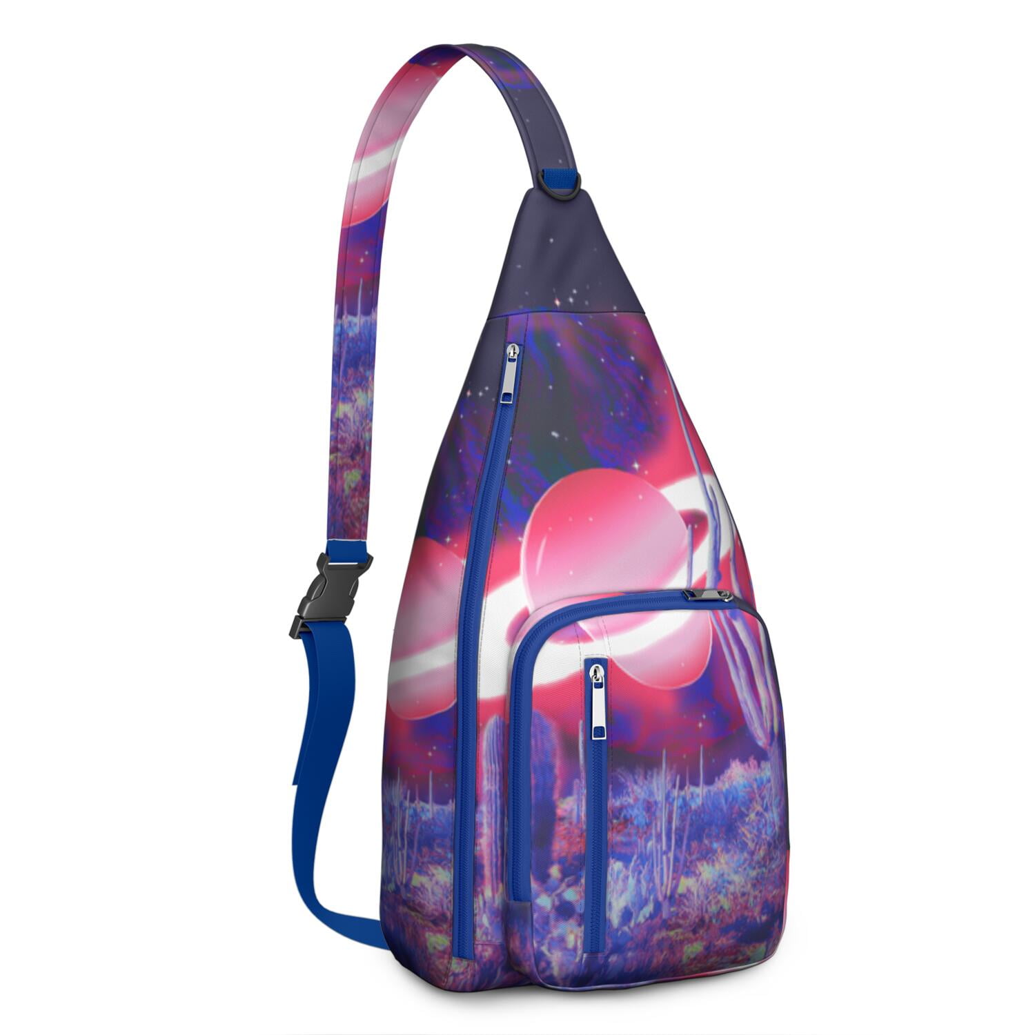 Astro Print Chest Sling Bag - Secure & Easy-Access Backpack for Campus ...