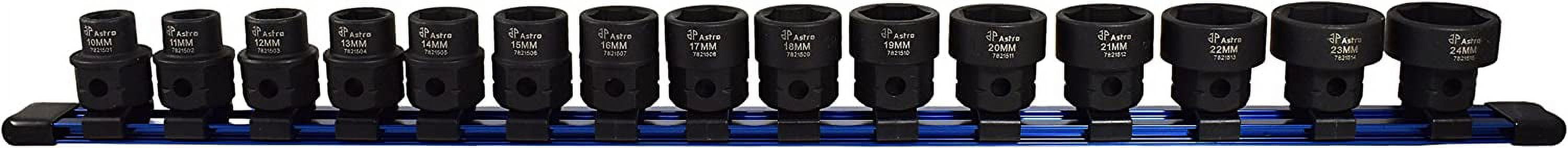 Astro Tool 78215 15-Piece 1/2" Drive Low Profile Nano Impact Sockets ...