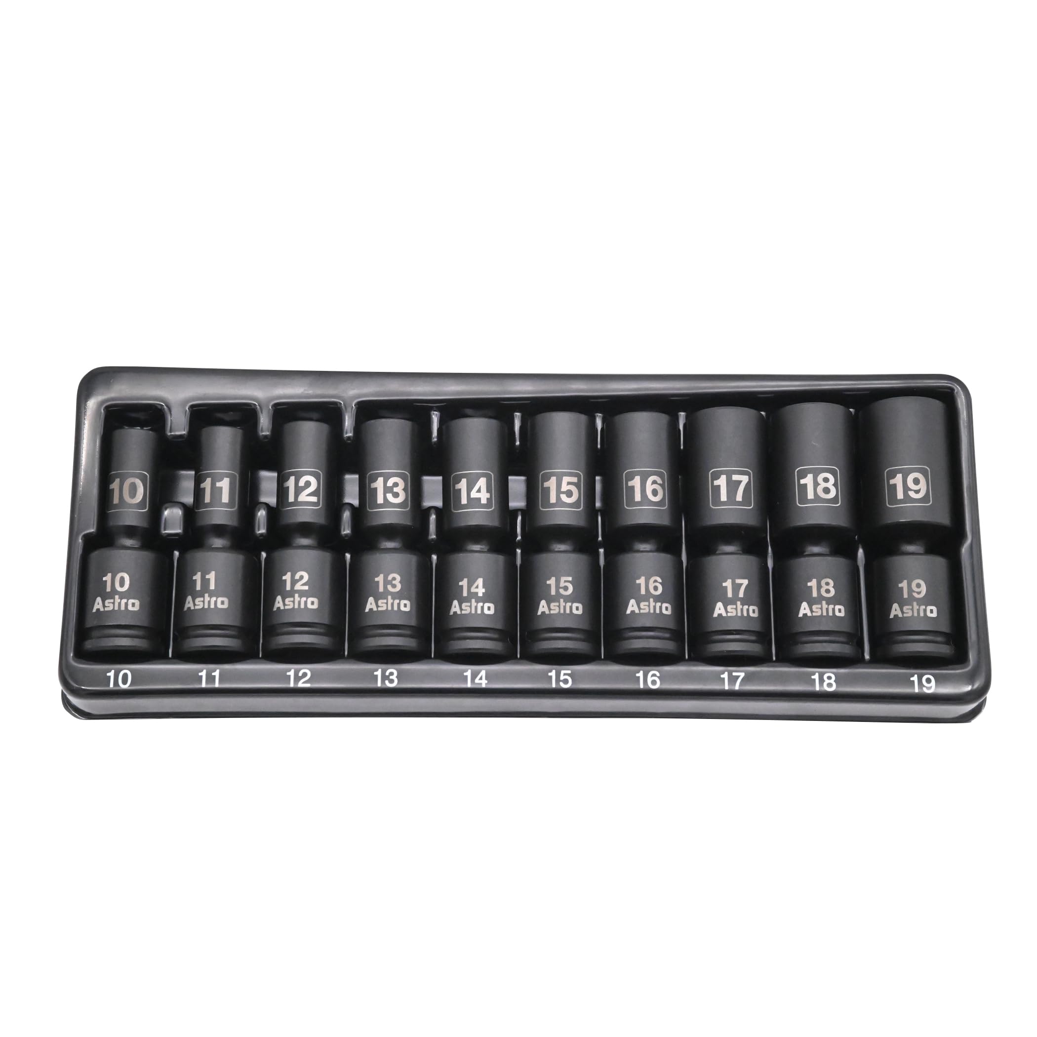 Astro Tools 78344M 10pc 3/8" Drive Mid-Length Pinless Universal Impact ...