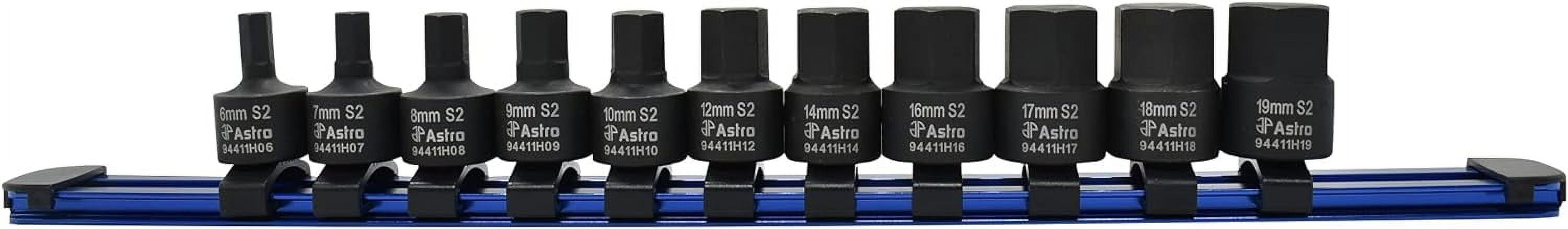 Astro Tools 94411M 11-Piece 3/8" Drive Nano Impact Metric Hex Bit ...
