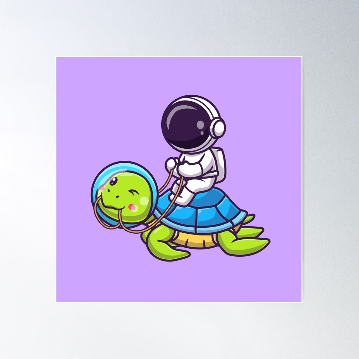 Astro-Turtle Adventure: Cute Astronaut Riding Turtle Cartoon Vector ...