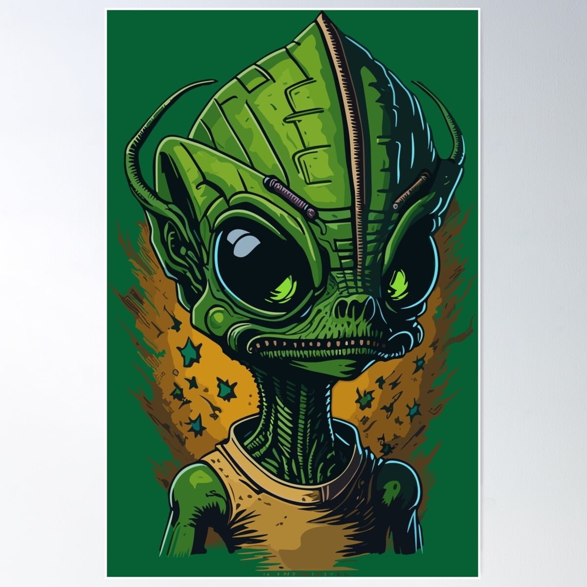 Astro Visitors: Alien Poster Wall Art, Modern Wall Decor For Living ...