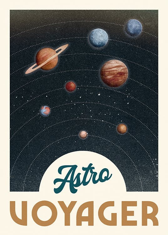 Astro Voyager Print Wall Art, Modern Wall Decor For Living Room Bedroom ...