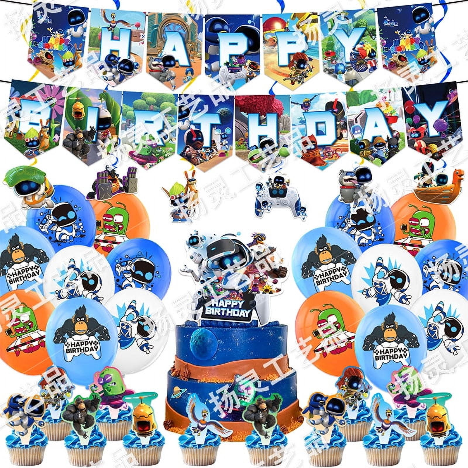 Astro bot 44/50 PCS Party Decorations Set, Kids Birthday Party Supplies ...