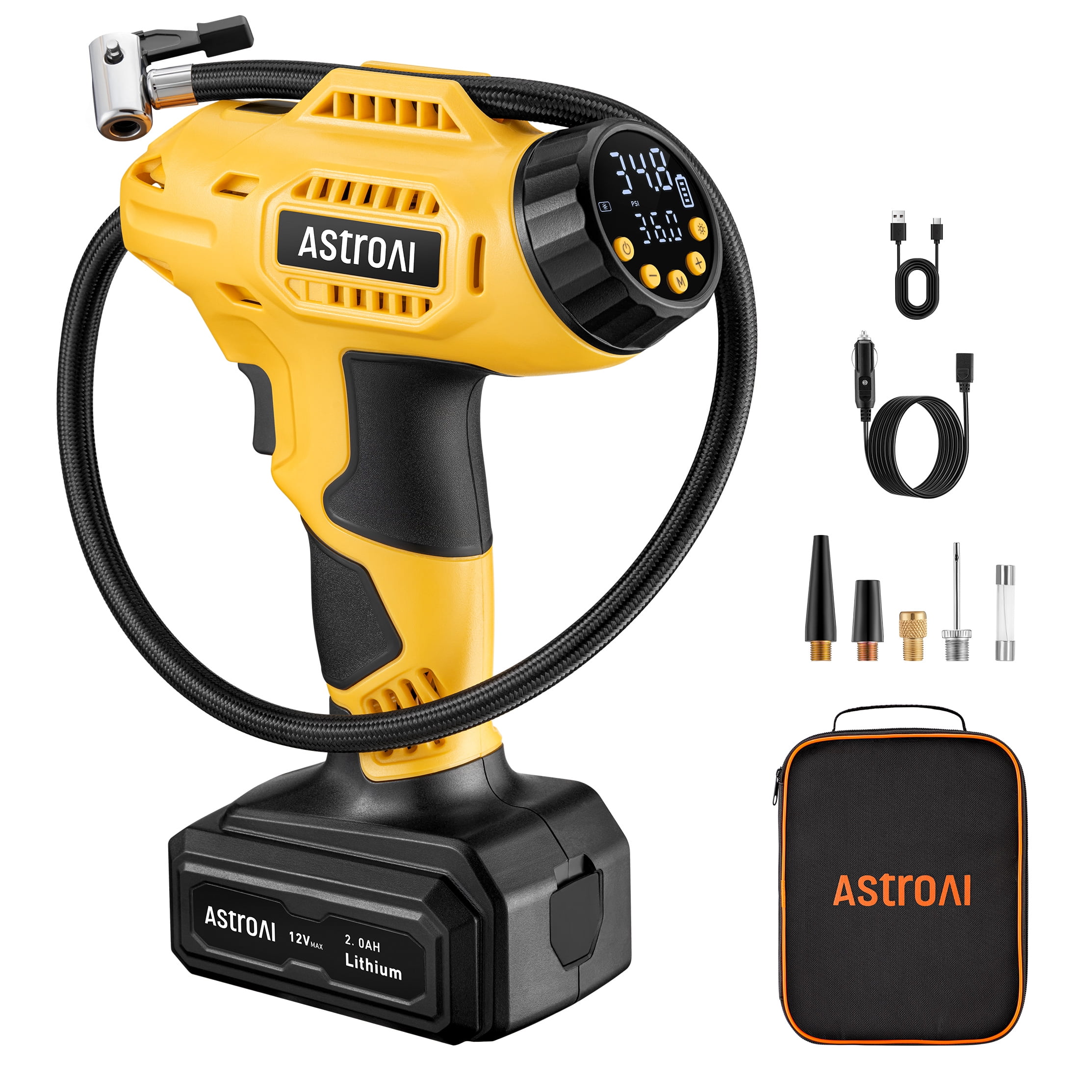 AstroAI C3 Cordless Tire Inflator Air Compressor 12V Rechargeable ...
