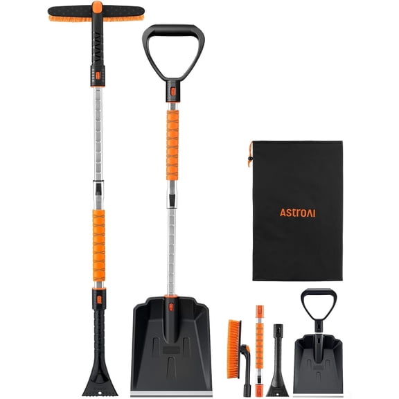 2 Pack 33" Extendable Snow Brush with Detachable Ice Scraper for Car ...