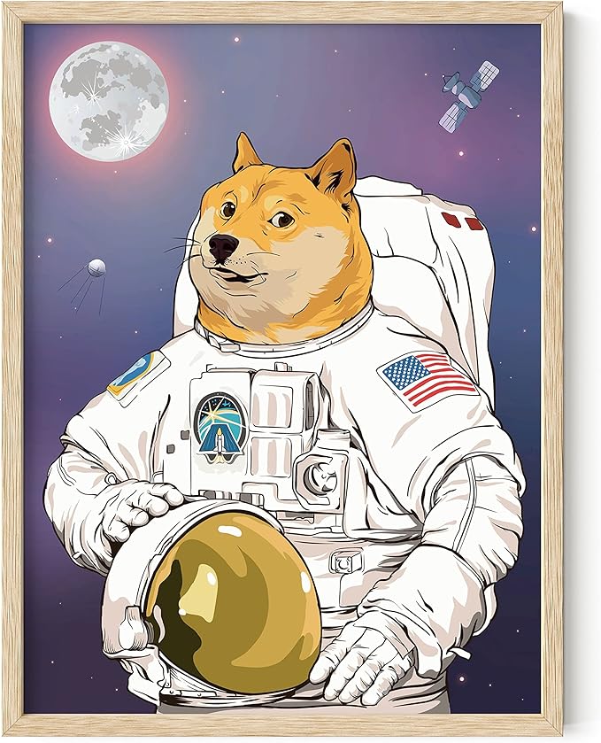 AstroDoge Funny Poster Dorm Decor Funny Doge Meme Poster for College ...
