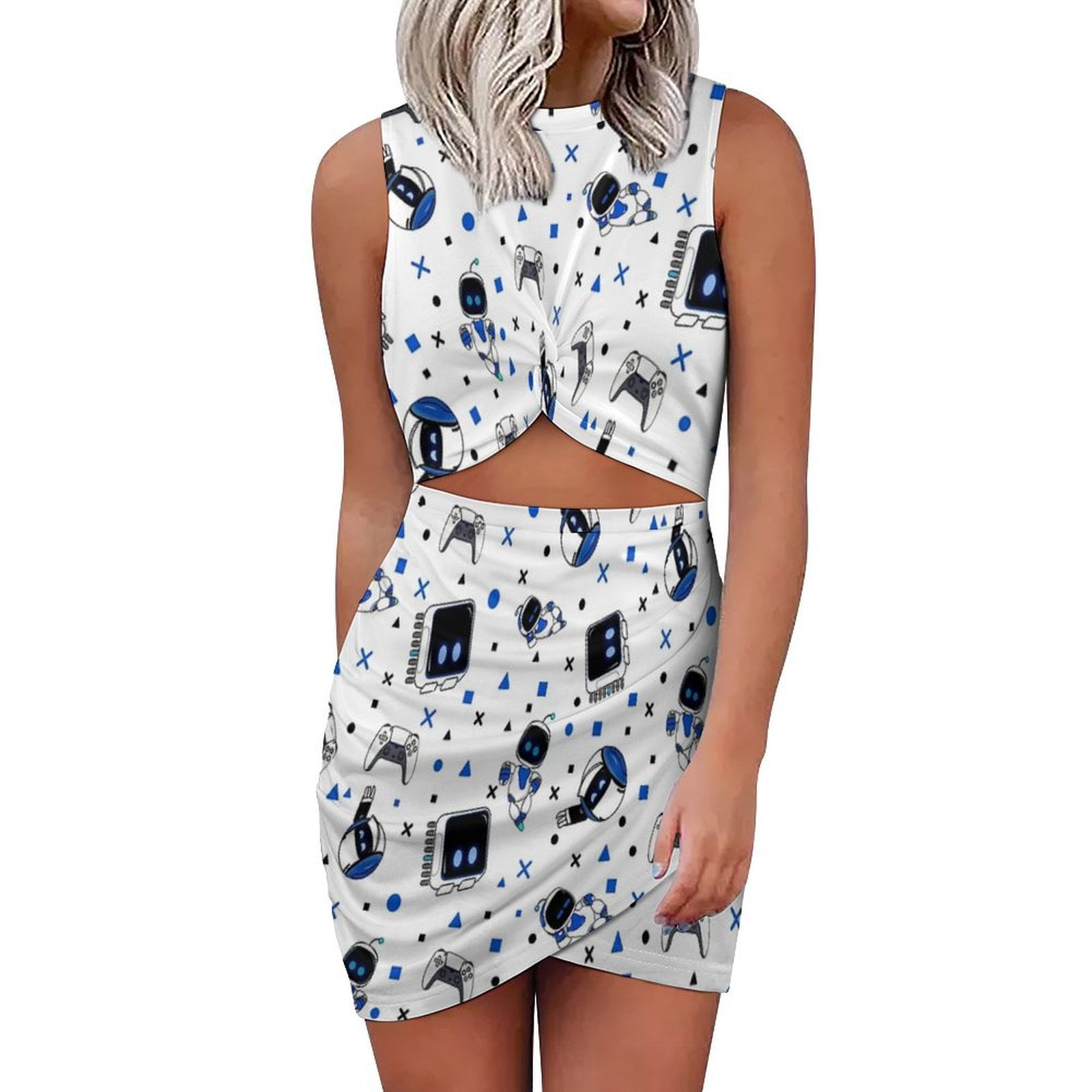 Astrobot And Friends Women's Crossover Slim Hip Dress Summer Crossover ...