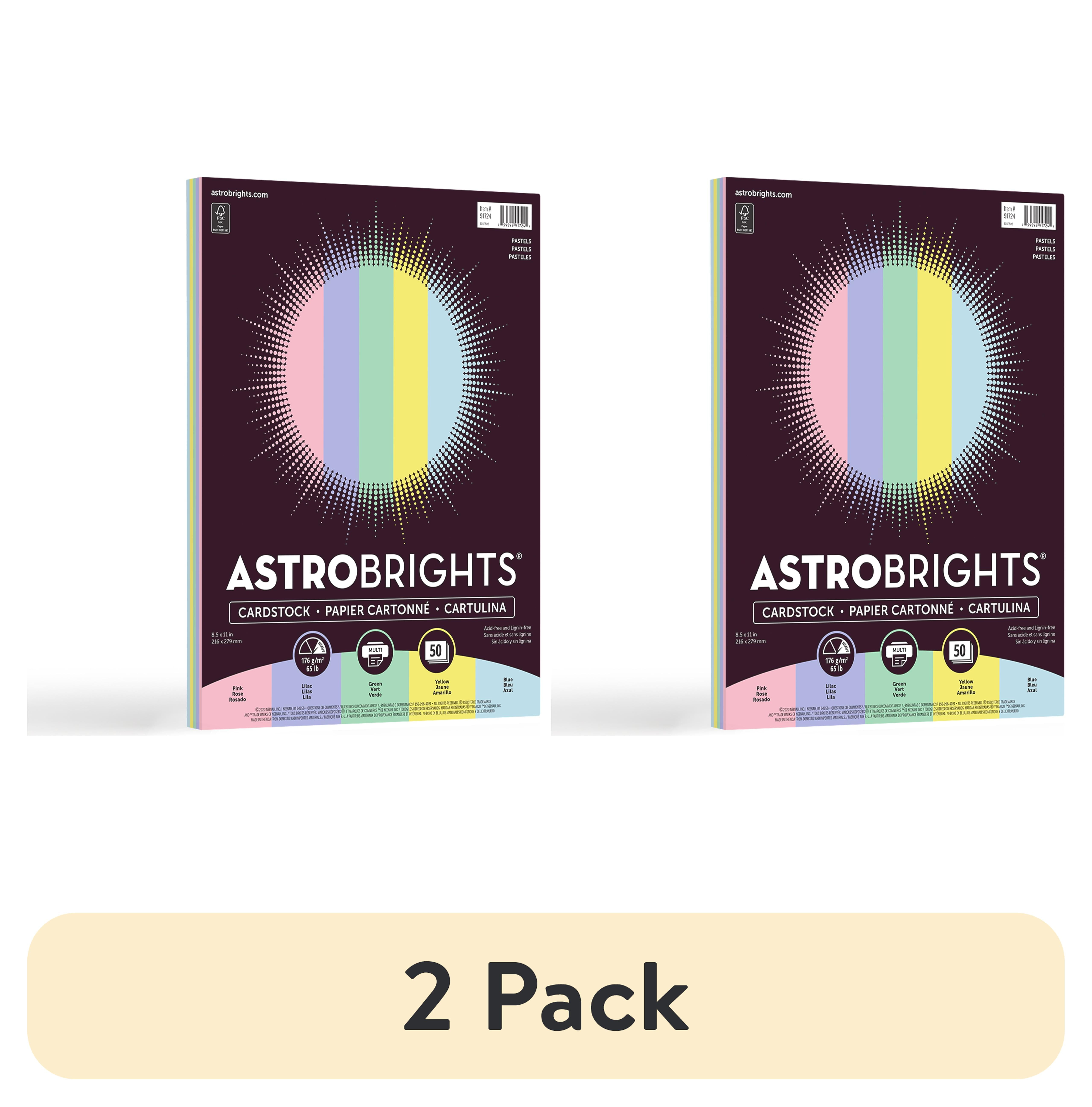 (2 pack) Astrobrights Colored Cardstock, 8.5" x 11", 65 lb./176 Gsm ...