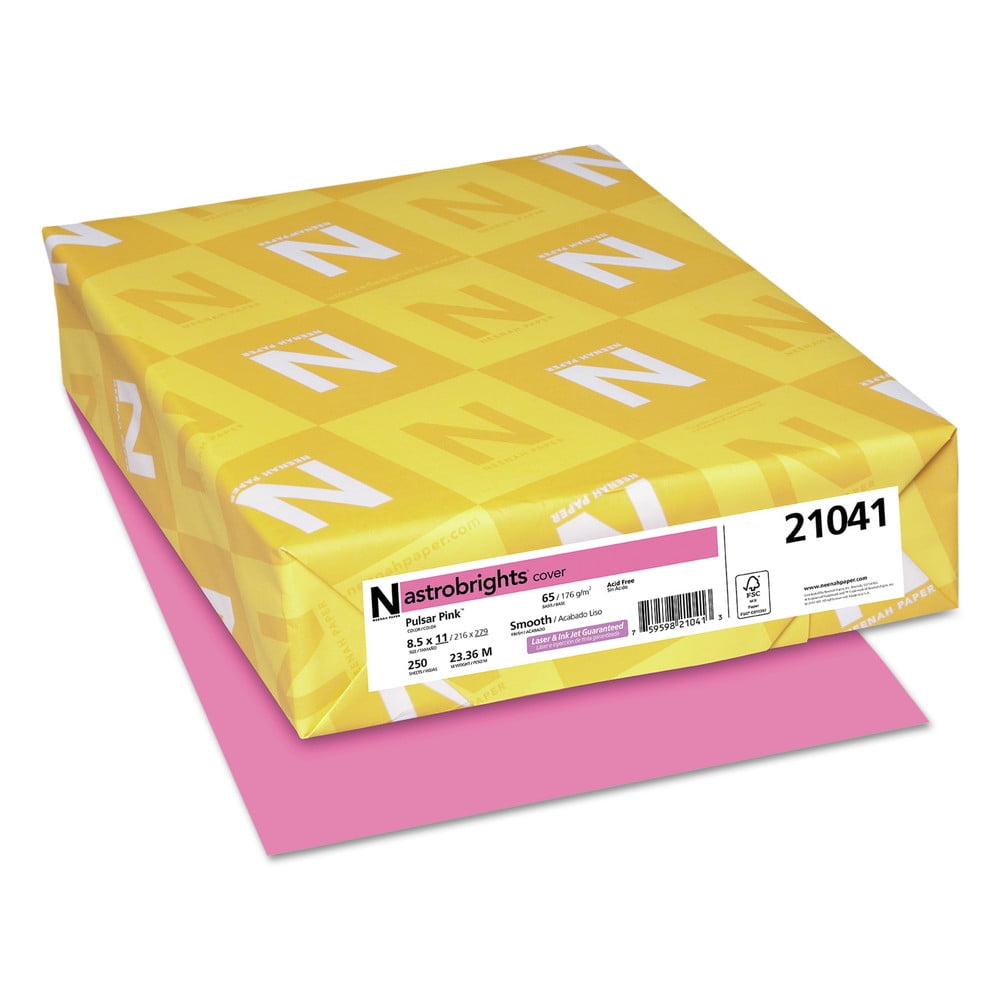 Astrobrights Color Cardstock, Pulsar Pink, 8.5" x 11", 250 Count ...