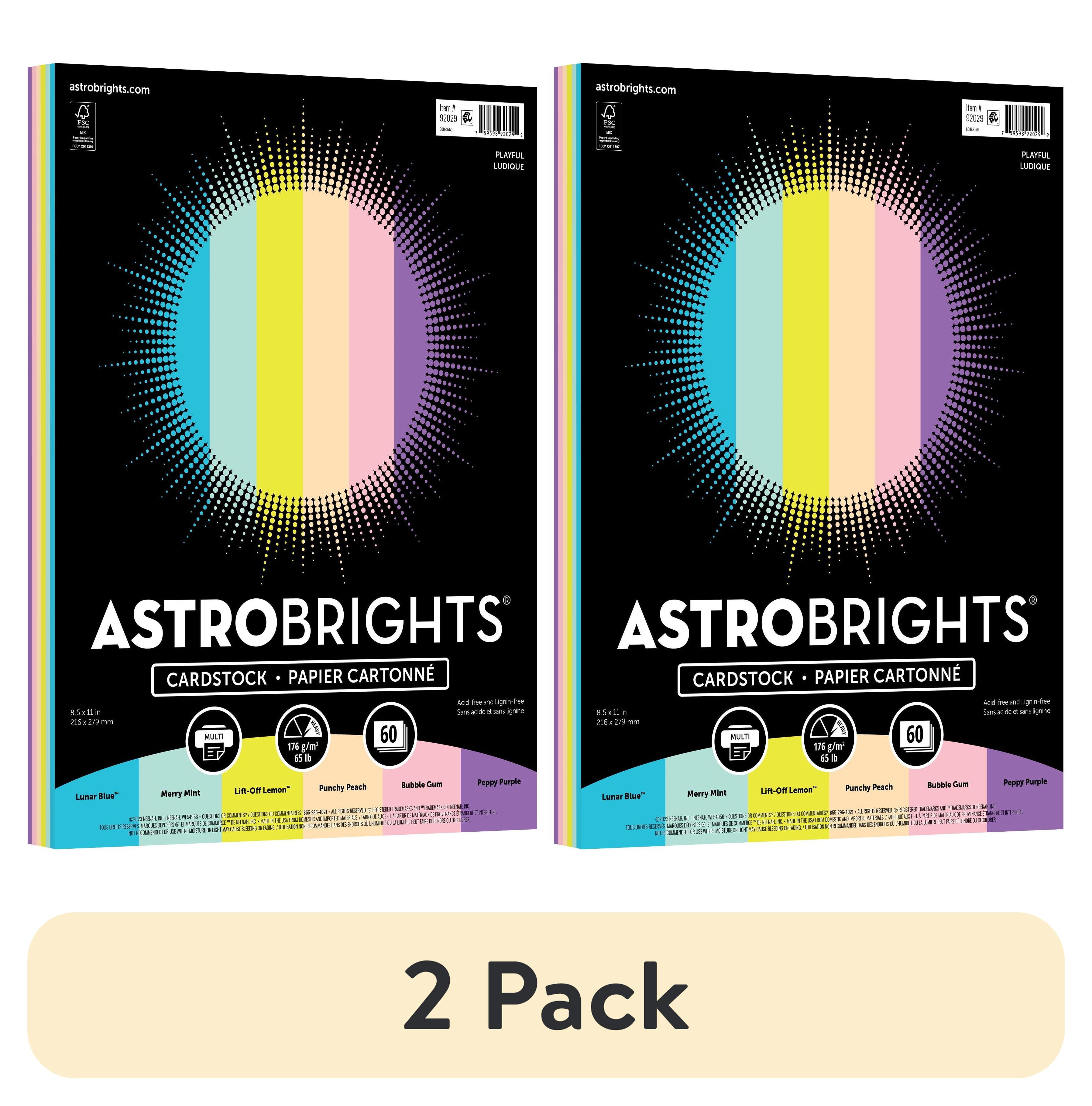 (2 pack) Astrobrights Colored Cardstock, 8.5" x 11", 65 lb./176 Gsm ...