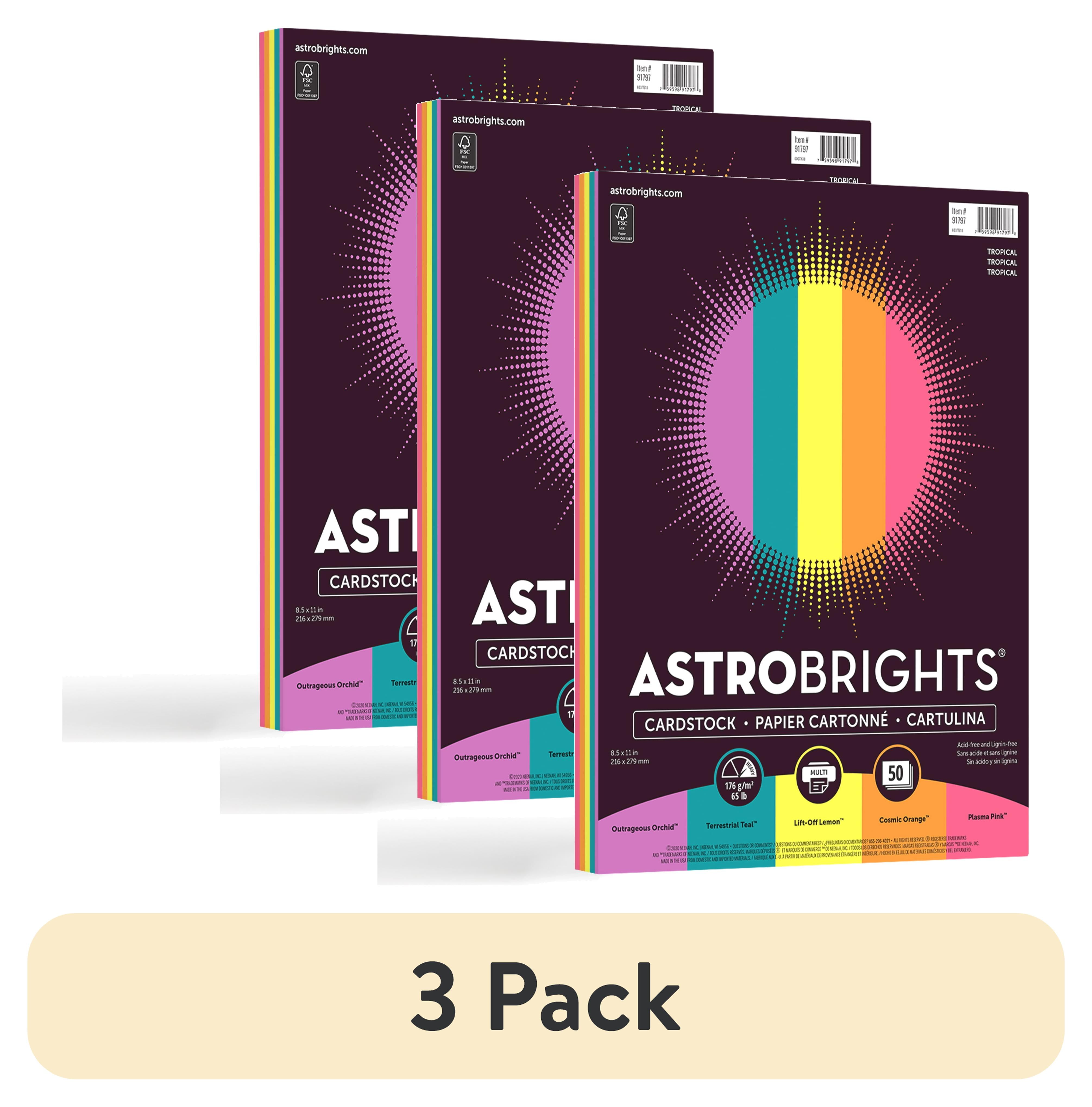 (3 pack) Astrobrights Colored Cardstock, 8.5" x 11", 65 lb./176 gsm ...